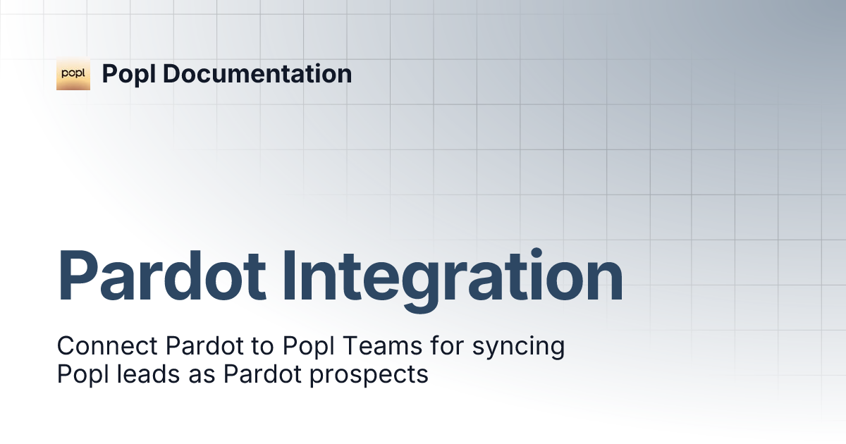Pardot Integration | Popl Documentation
