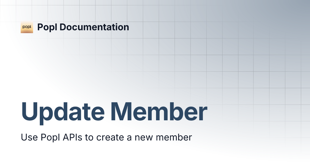Update Member | Popl Documentation